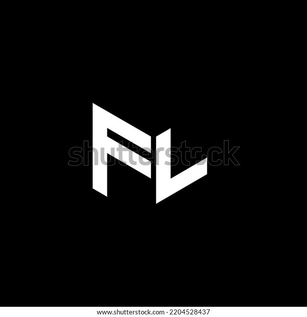 Fl Letter Logo Design Black Background Stock Vector (Royalty Free ...