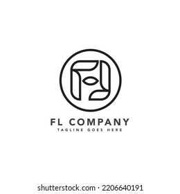 Fl Outline Alphabet Letter Initials Monogram Stock Vector (Royalty Free ...