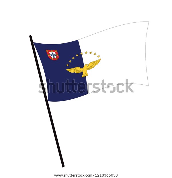 Flag Azores Azores Flag Waving Isolated Stock Vector (Royalty Free ...
