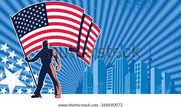 Flag Bearer Usa Background Flag Bearer Stock Vector (Royalty Free ...