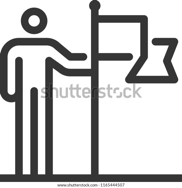 Flag Bold Line Stick Figure Icon Stock Vector (Royalty Free) 1165444507 ...