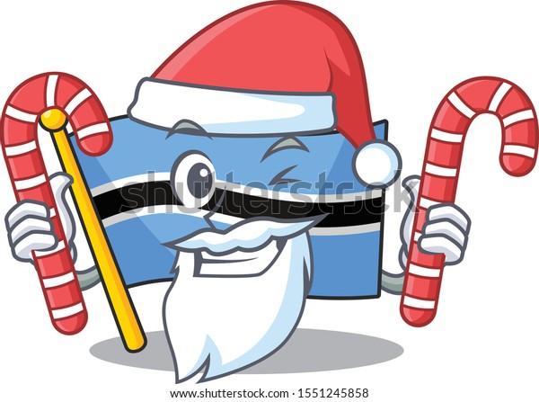 Flag Botswana Cartoon Santa Bring Candy Stock Vector (Royalty Free ...