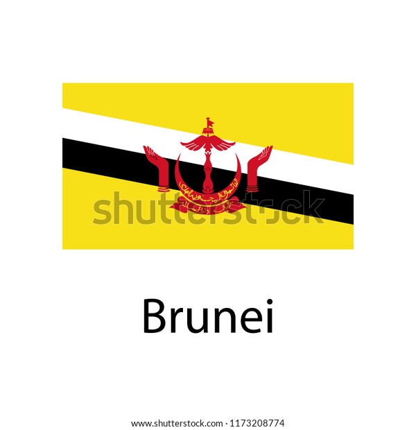 Flag Brunei Name Icon Official Colors Stock Vector (Royalty Free ...
