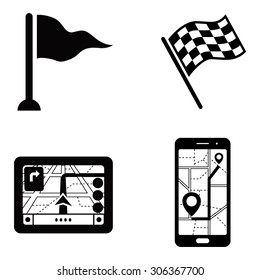 Flag Car Navigation Vector Icons Stock Vector (Royalty Free) 306367700 ...