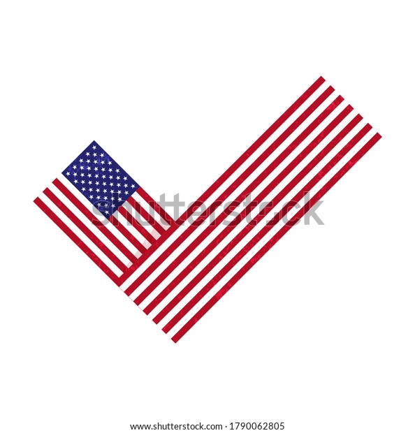 Flag Check Mark Vote 2020 Usa Stock Vector (Royalty Free) 1790062805 ...