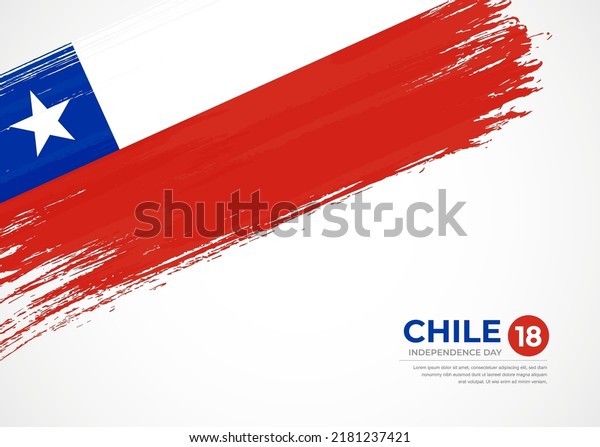Flag Chile Creative Painted Brush Stroke Stock Vector (Royalty Free ...