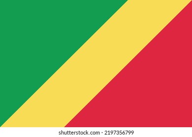 Flag Congo Diagonal Yellow Stripe Tricolor Stock Vector (Royalty Free ...