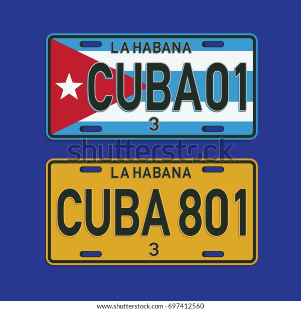 Indicador de placa de matrícula Cuba,: vector de stock (libre de ...