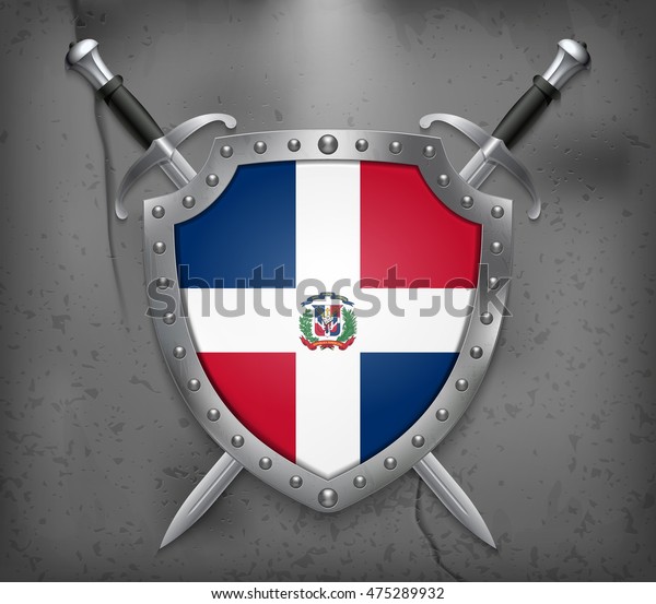 Flag Dominican Republic Shield Has Flag Stock Vector (Royalty Free ...