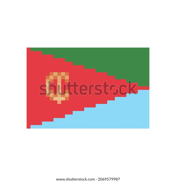Flag Eritrea Pixel Art Stickers Design Stock Vector (Royalty Free ...