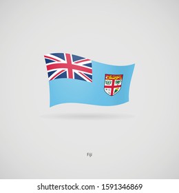 Flag Fiji Flying Layered Vector Image: vector de stock (libre de ...