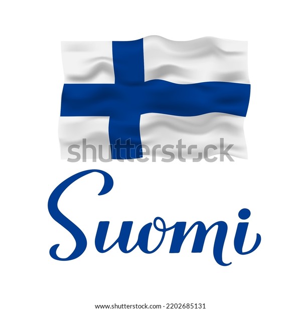 Flag Finland Calligraphy Hand Lettering Finnish Stock Vector (Royalty ...