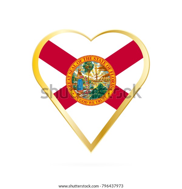 Flag Florida Shape Heart Symbol Love Stock Vector (Royalty Free ...