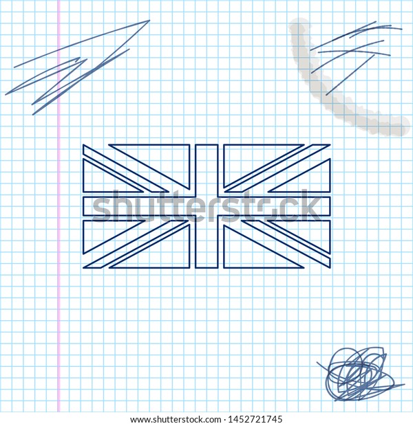 Flag Great Britain Line Sketch Icon Stock Vector (Royalty Free ...
