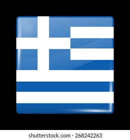 Flag Greece Glossy Icons Square Shape Stock Vector (Royalty Free ...