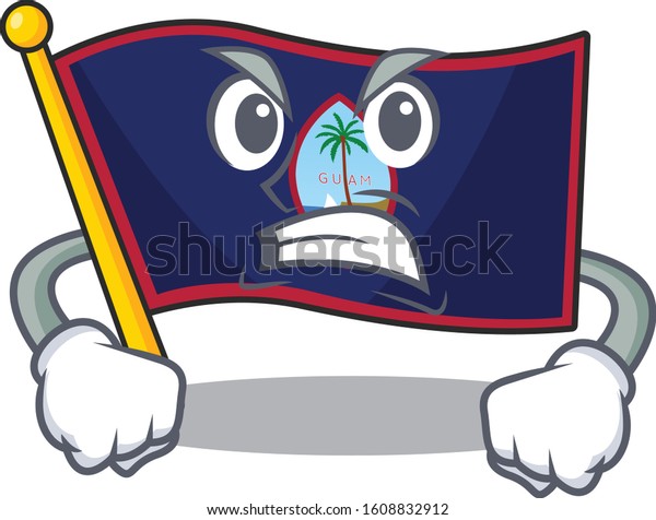 Flag Guam Cartoon Character Design Having Stock Vector (Royalty Free ...