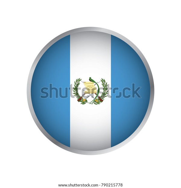 Flag Guatemala Round Icon Stock Vector (Royalty Free) 790215778