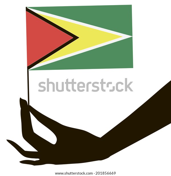 Flag Guyana Female Hand Vector Illustration: vector de stock (libre de ...