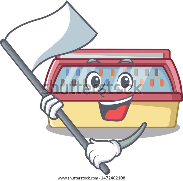 Flag Ice Cream Freezer Cartoon Shop Stock Vector (Royalty Free ...