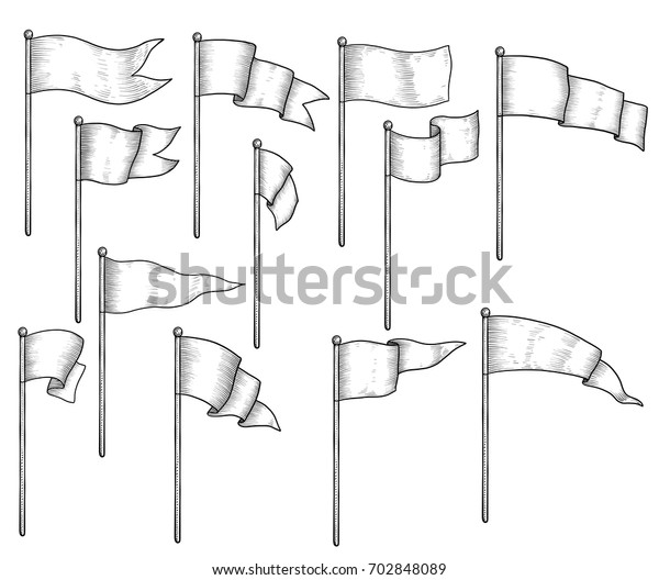 Flag Illustration Drawing Engraving Ink Line Stock Vector (Royalty Free ...