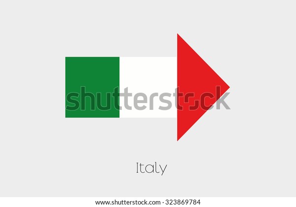 Flag Illustration Inside Arrow Country Italy Stock Vector (Royalty Free ...