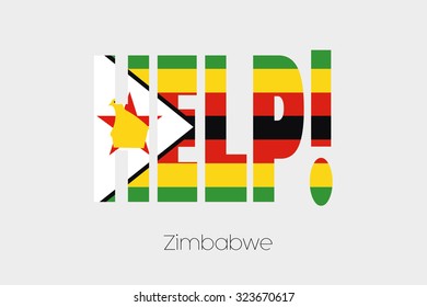 Flag Illustration Inside Word Help Country Stock Vector (Royalty Free ...
