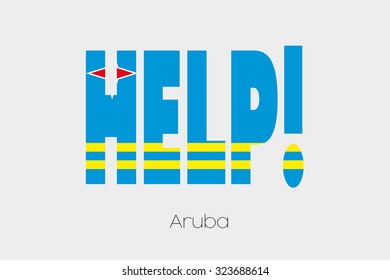 Flag Illustration Inside Word Help Country Stock Vector (Royalty Free ...