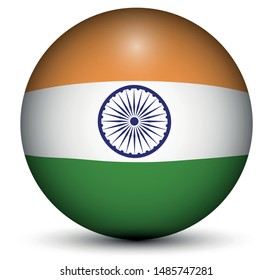 Flag India Form Ball Isolated On Stock Vector (Royalty Free) 1485747281 ...