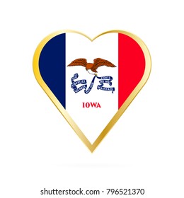 Flag Iowa Shape Heart Symbol Love Stock Vector (Royalty Free) 796521370 ...