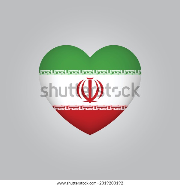 Flag Iran Heart Iranian Flag Vector Stock Vector (Royalty Free ...