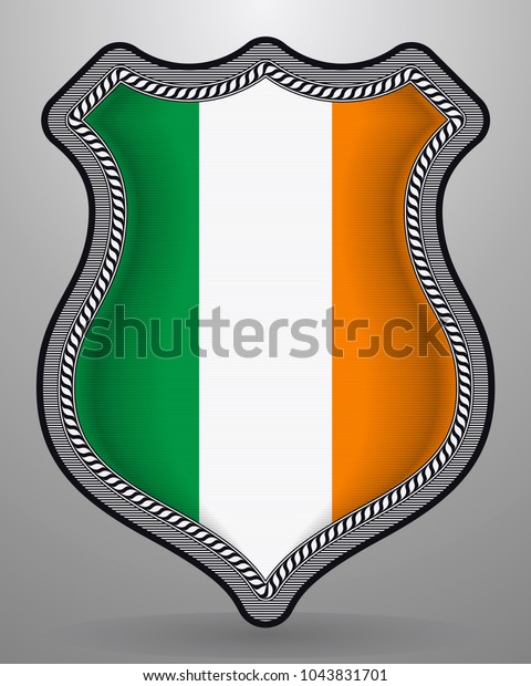 Flag Ireland Vector Badge Icon Horizontal Stock Vector (Royalty Free ...
