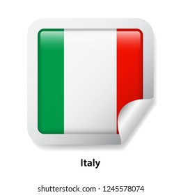 Flag Italy Round Glossy Sticker Stock Vector (Royalty Free) 1245578074 ...