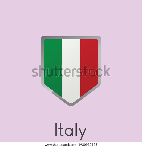 Flag Italy Shield Icon Design Simple Stock Vector (Royalty Free ...