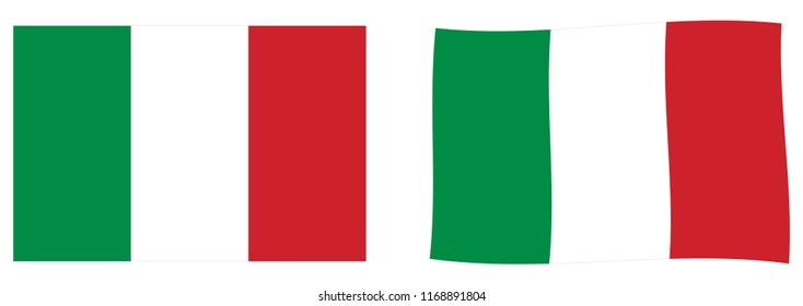 Flag Italy Simple Slightly Waving Version Stock Vector (Royalty Free ...