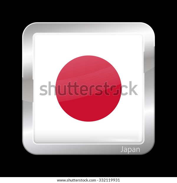 Flag Japan Metallic Icon Square Shape Stock Vector (Royalty Free ...