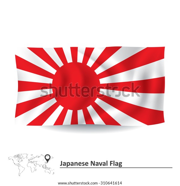 Flag Japanese Naval Ensign Vector Illustration Stock Vector (Royalty ...