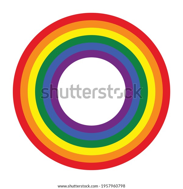 Flag Lgbt Icon Round Frame Template Stock Vector (Royalty Free ...