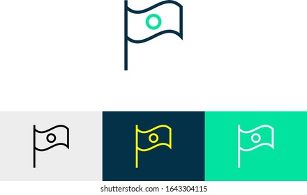 Flag Line Art Icon Vector Stock Vector (Royalty Free) 1643304115 ...