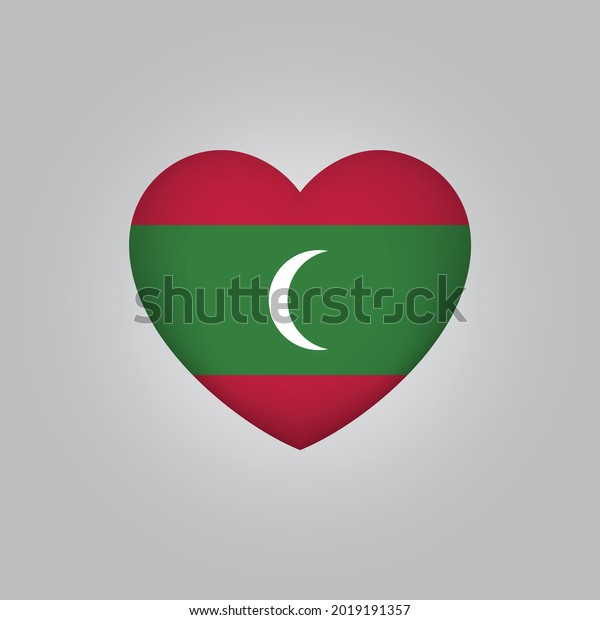 Flag Maldives Heart Maldives Flag Vector Stock Vector (Royalty Free ...