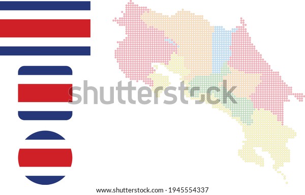 Flag Map Map Flag Costa Rica Stock Vector (Royalty Free) 1945554337 ...