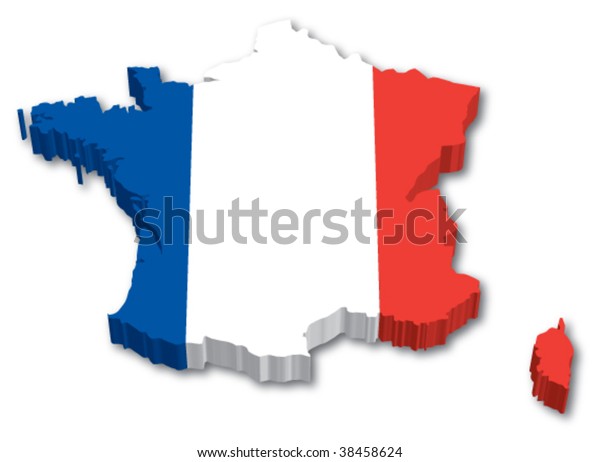 Flag Map France Stock Vector (Royalty Free) 38458624 | Shutterstock