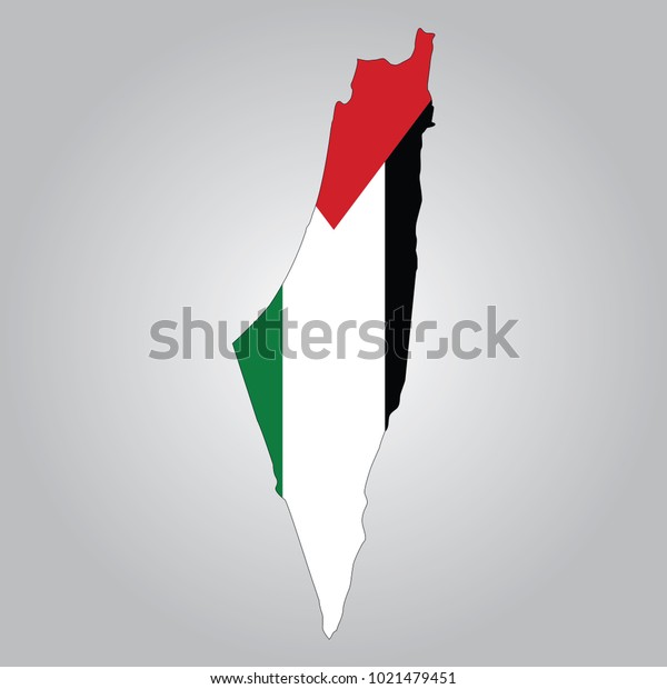 Flag Map Palestine Stock Vector (Royalty Free) 1021479451