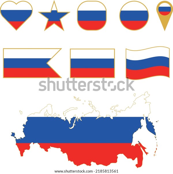 Flag Map Russia Symbol Vector Illustration Stock Vector (Royalty Free ...