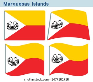 Flag Marquesas Islands Flag Icon Set Stock Vector (Royalty Free ...