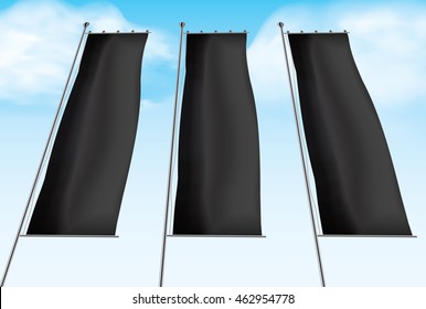 Flag Mockup Blank Advertising Flags Billboards Stock Vector (Royalty ...