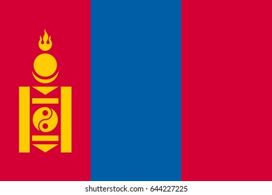 Flag Mongolia Vertical Triband Red Blue Stock Vector (Royalty Free ...
