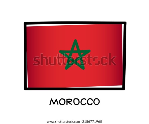 Flag Morocco Colorful Moroccan Flag Logo Stock Vector (Royalty Free ...