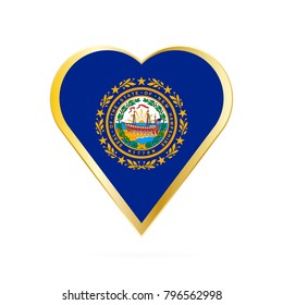 Flag New Hampshire Shape Heart Symbol Stock Vector (Royalty Free ...