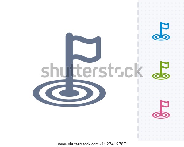 Flag On Bullseye Vibrant Stencyl Icons Stock Vector (Royalty Free ...