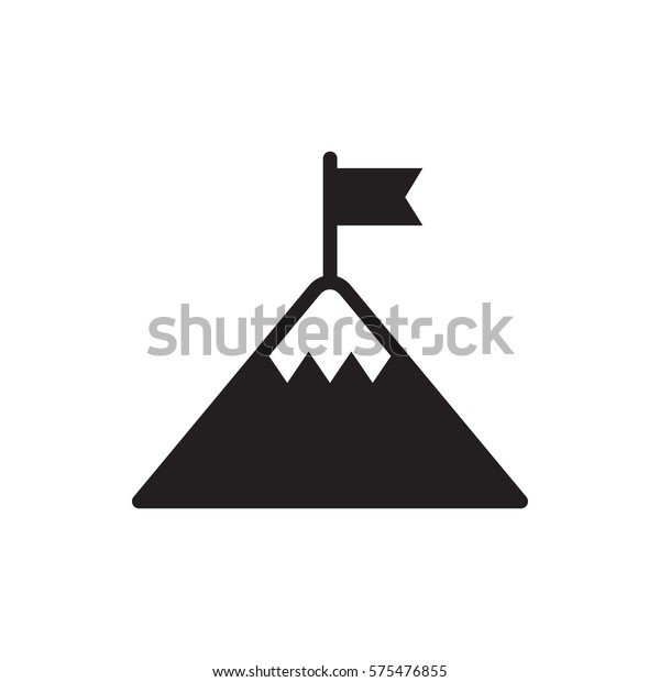 Flag On Mountain Icon Stock Vector (Royalty Free) 575476855